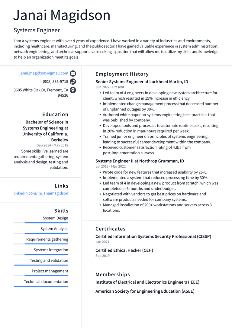 System Administrator Resume Example and Writing Guide