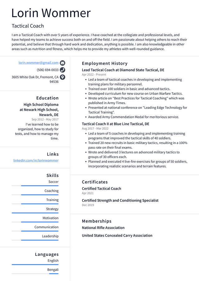 Soccer Coach Resume Example and Writing Guide - ResumeLawyer
