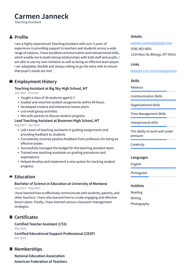 Tutor Resume Example and Writing Guide - ResumeLawyer