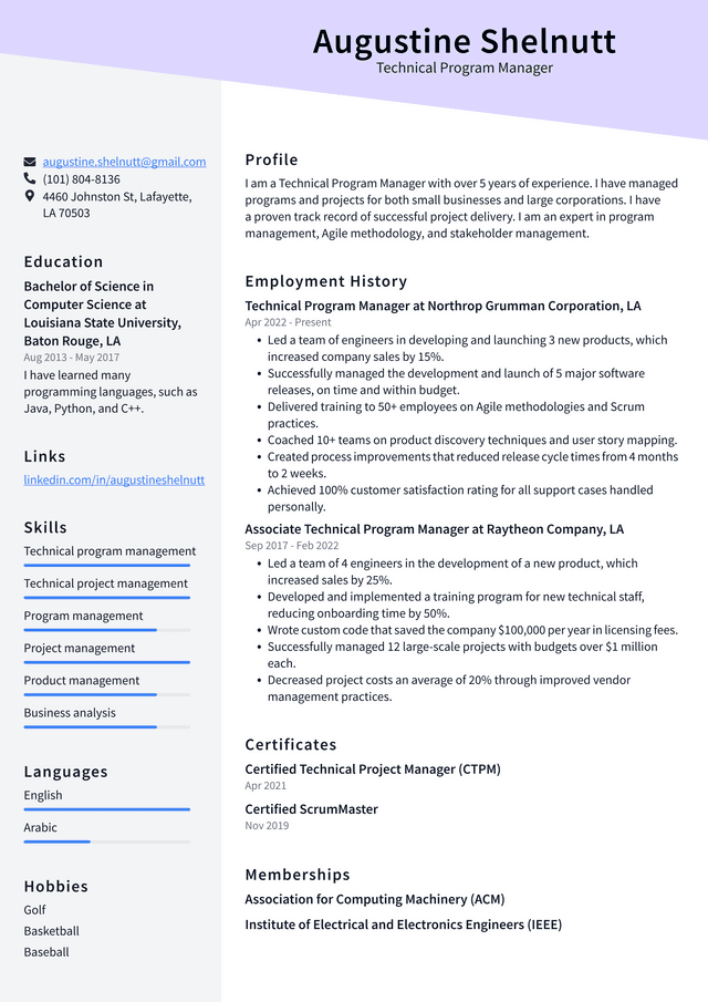Program Manager Resume Example and Writing Guide - ResumeLawyer