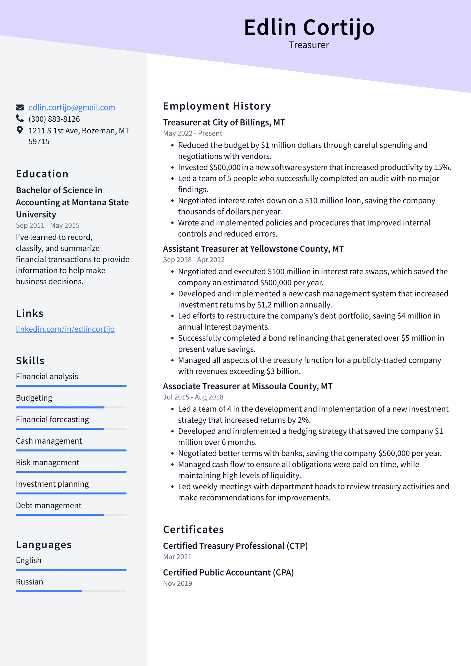Finance Director Resume Example and Writing Guide - ResumeLawyer