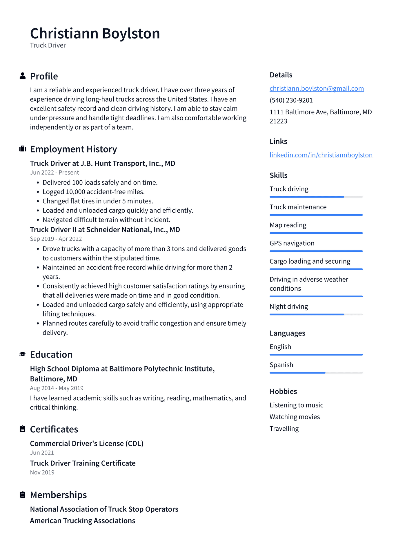Transport & Logistics Resume Example and Writing Guide - ResumeLawyer