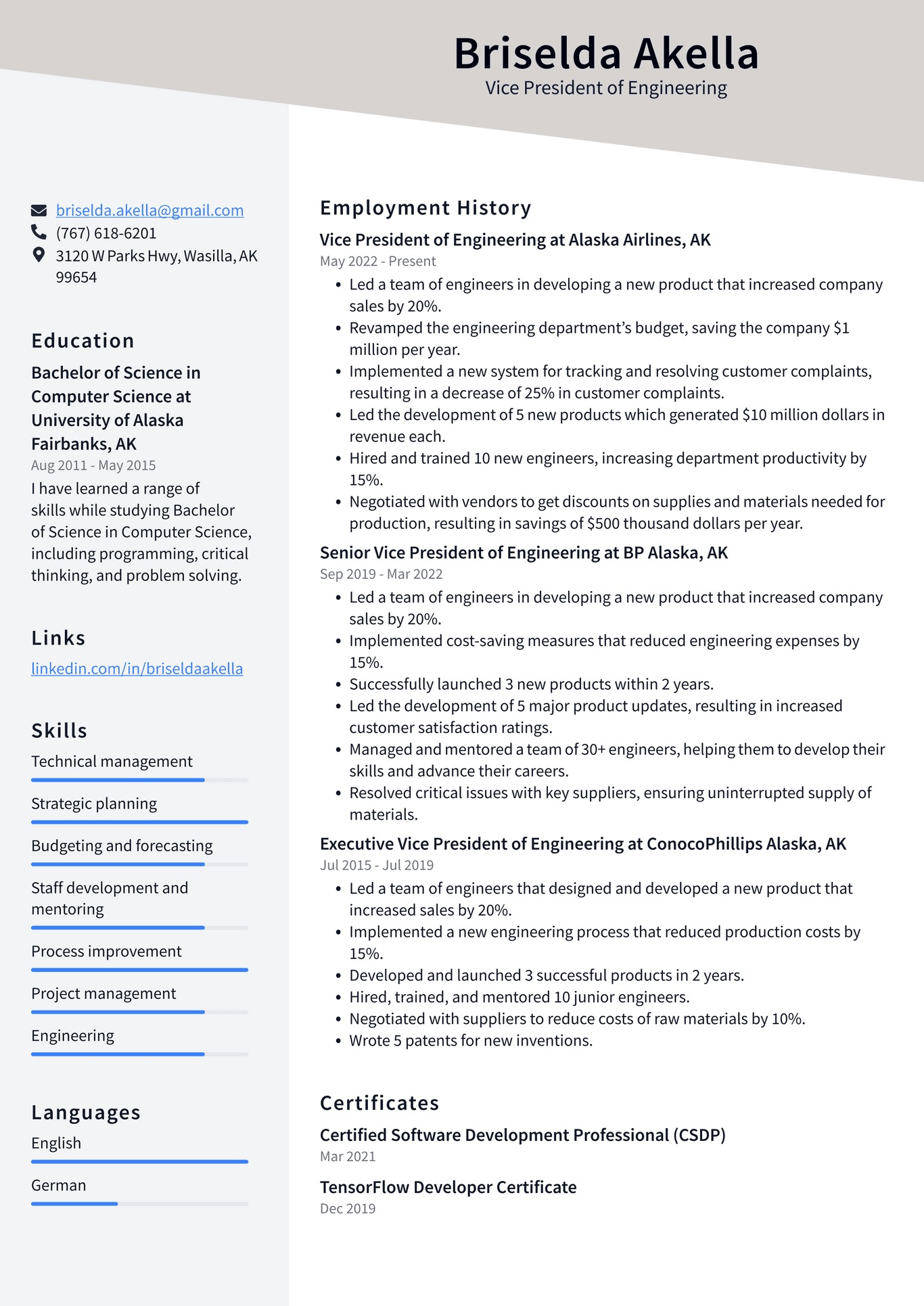 Senior Software Engineer Resume Example and Writing Guide