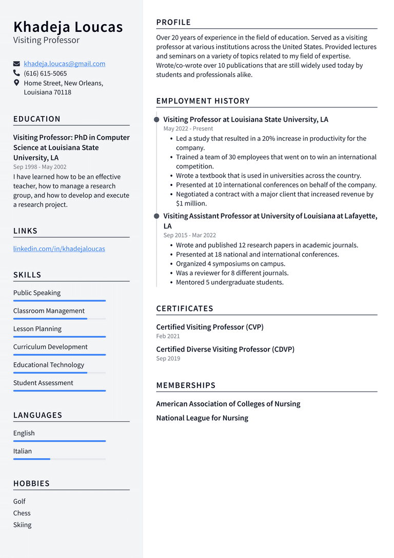 College Professor Resume Example and Writing Guide - ResumeLawyer