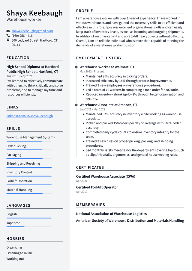 Factory Worker Resume Example and Writing Guide - ResumeLawyer