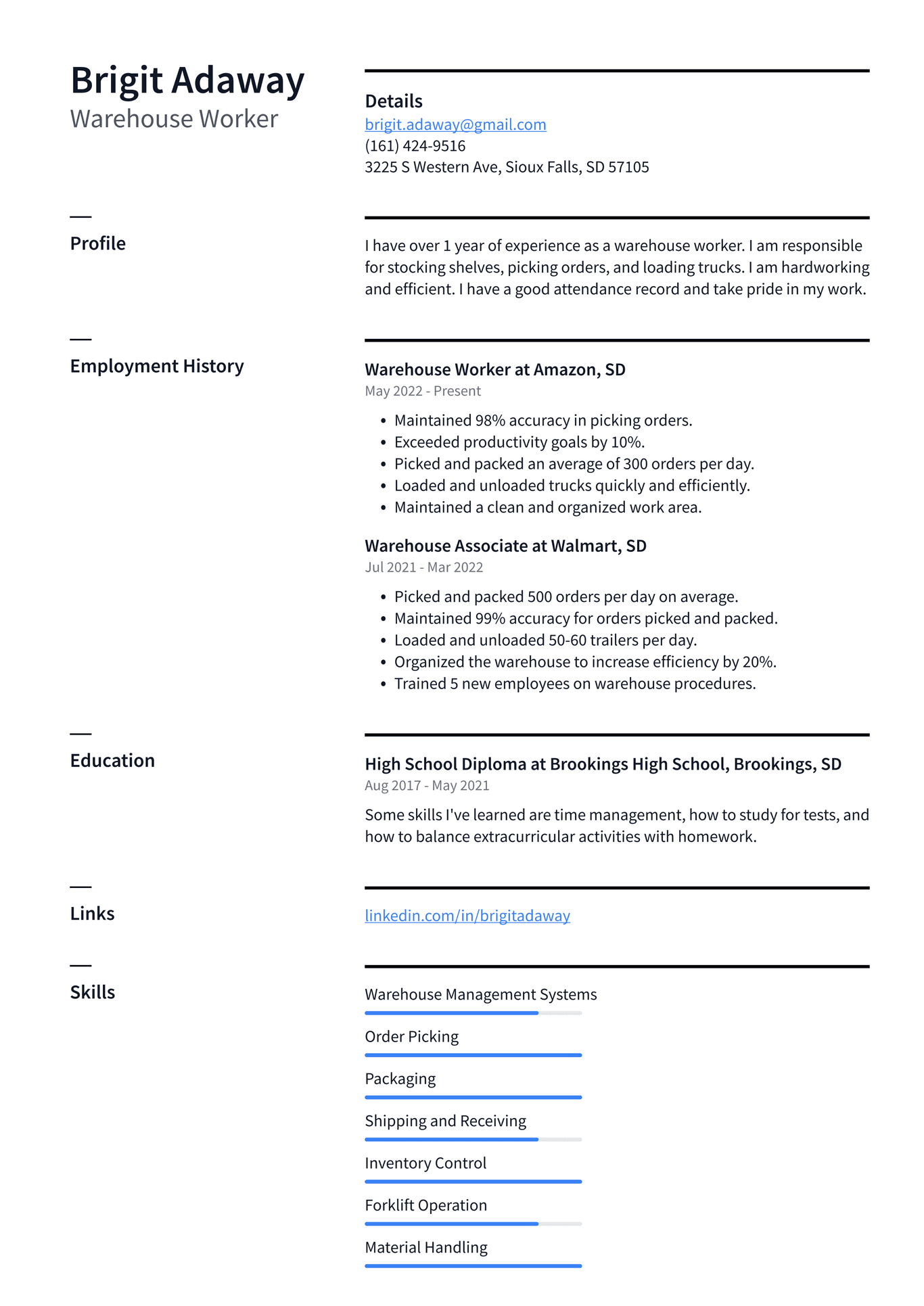 Package Handler Resume Example and Writing Guide - ResumeLawyer