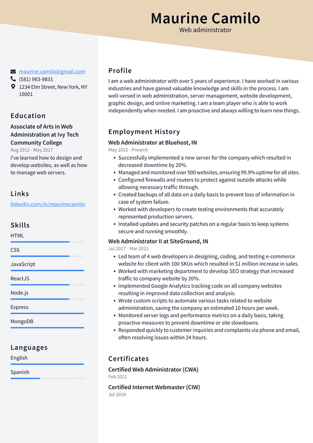 Server Resume Example and Writing Guide - ResumeLawyer
