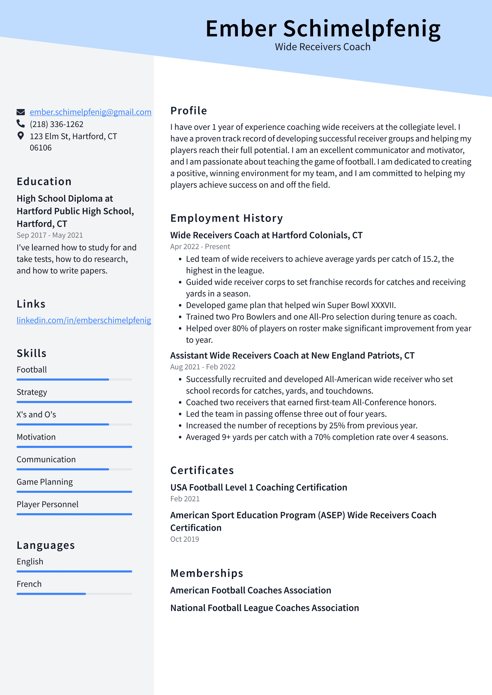 Football Coach Resume Example and Writing Guide - ResumeLawyer